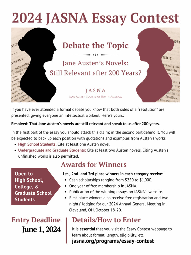 2024 Essay Contest Flyer - 01072024 | PDF