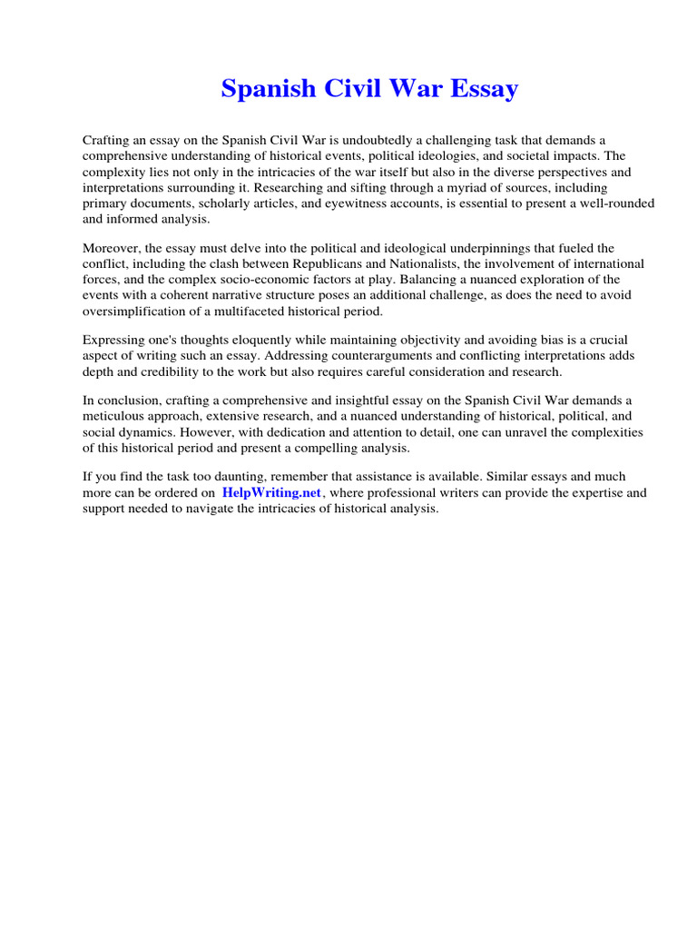 Spanish Civil War Essay | PDF | Sea Turtle | Motivation