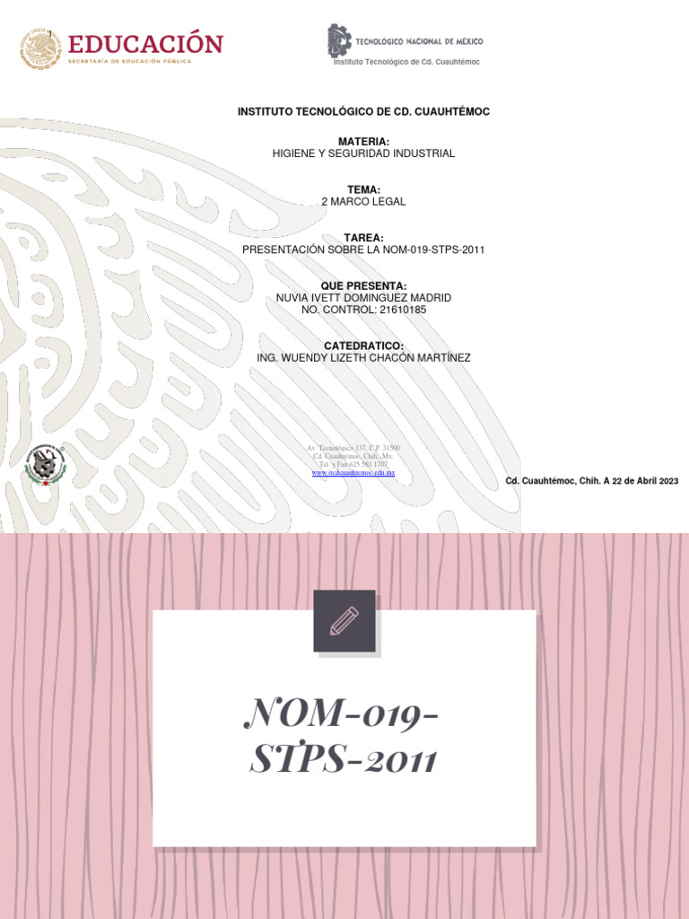 Nom 019 STPS 2011 | PDF | Higiene | Seguridad y salud ocupacional