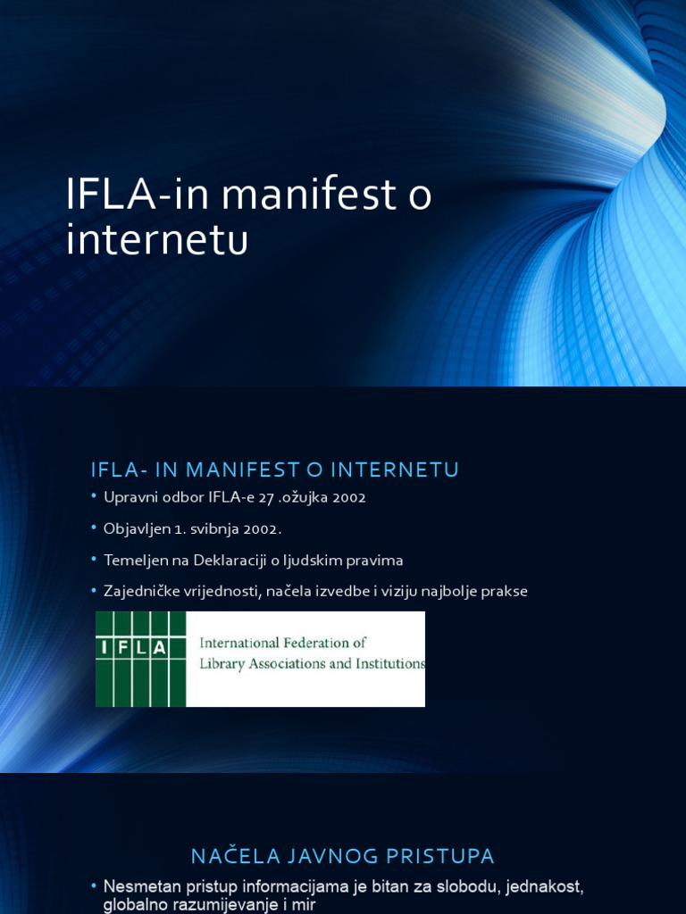 IFLA-in Manifest o Internetu | PDF