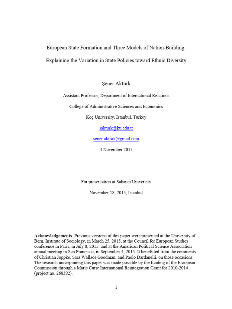 Ethnic Diversity Policies in Europe | PDF | Multiculturalism | Nation State