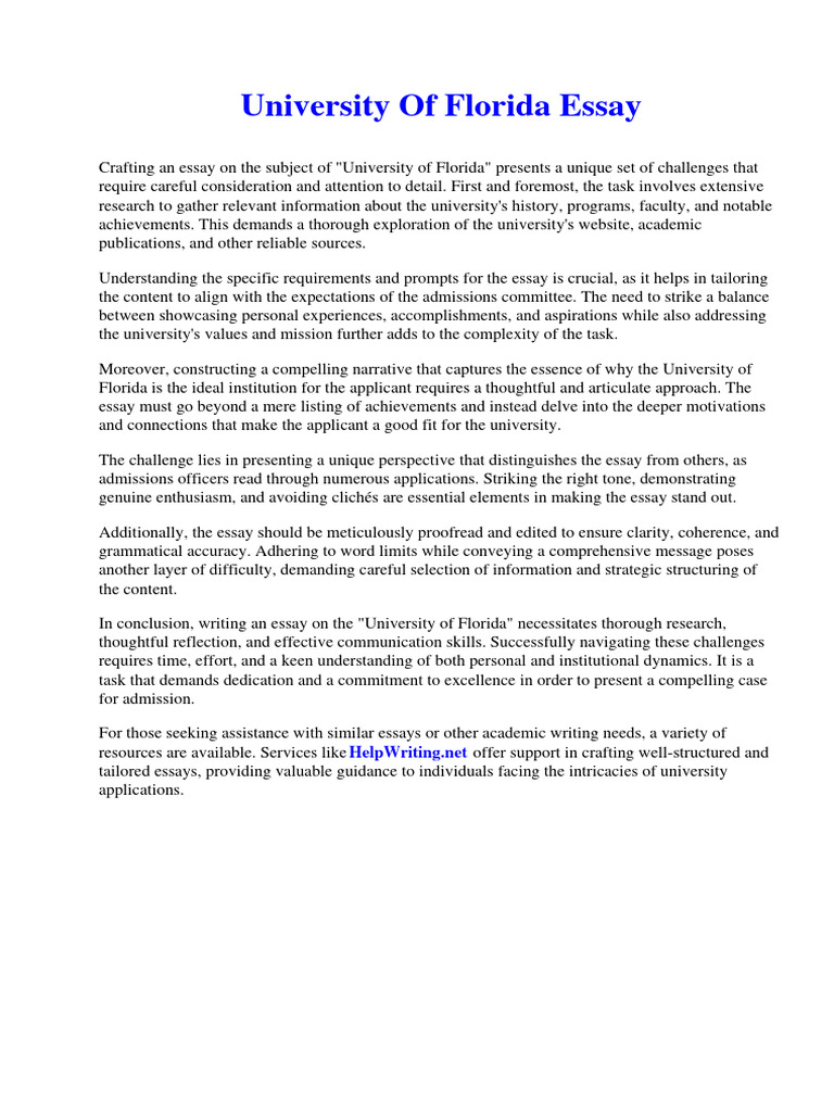 University of Florida Essay | PDF