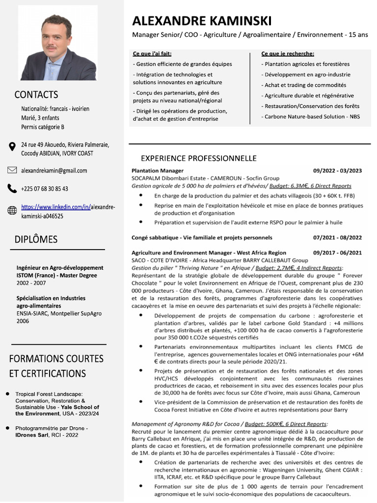 CV - Alexandre Kaminski - Aug23 - Francais | PDF