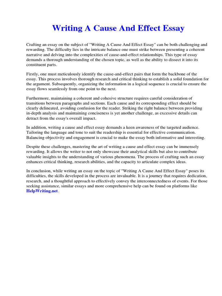 Guide to Writing Cause and Effect Essays | PDF | Intersectionality | Essays