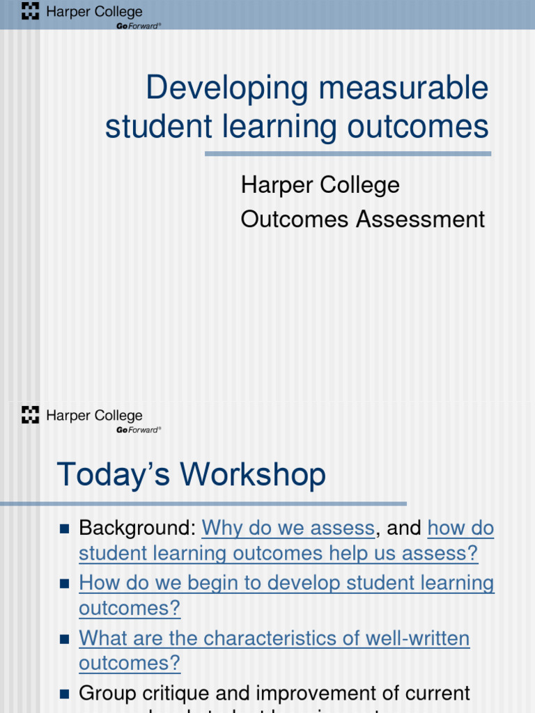Developing Measurable Student Learning O | PDF | Concept | Learning