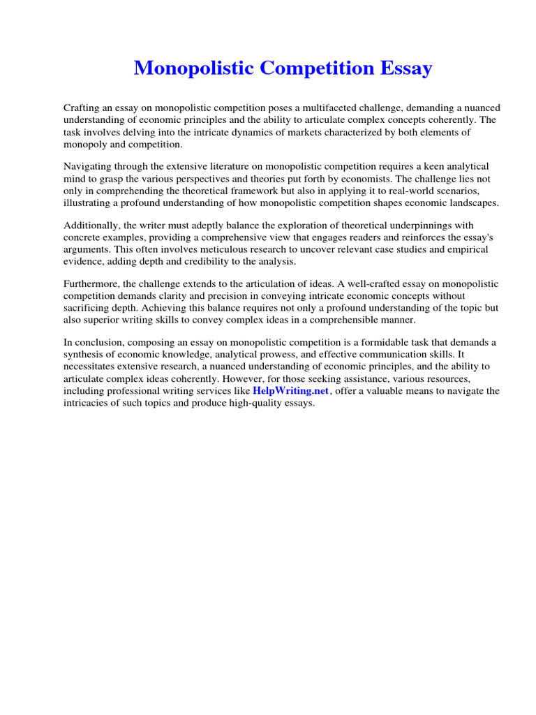 Monopolistic Competition Essay | PDF | Blood Pressure | Hypertension