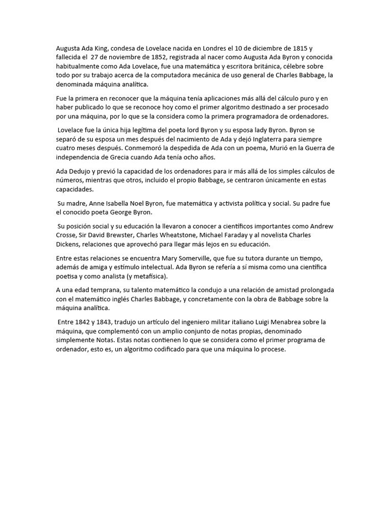 Augusta Ada King | PDF