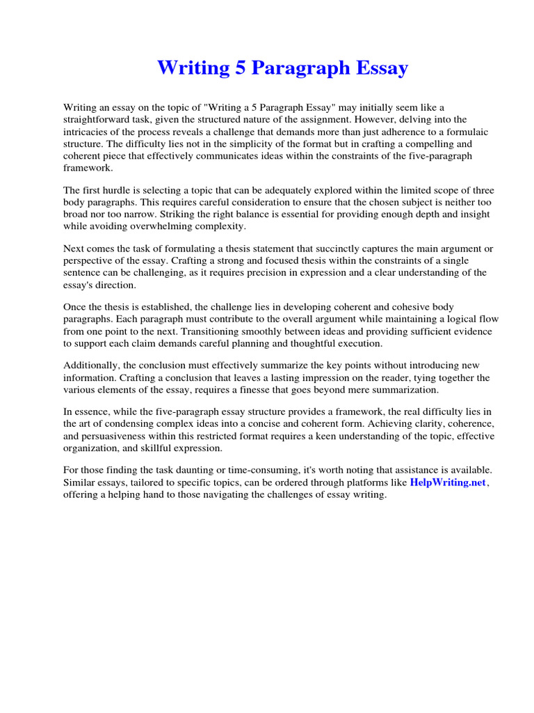 Mastering the 5-Paragraph Essay | PDF | Essays