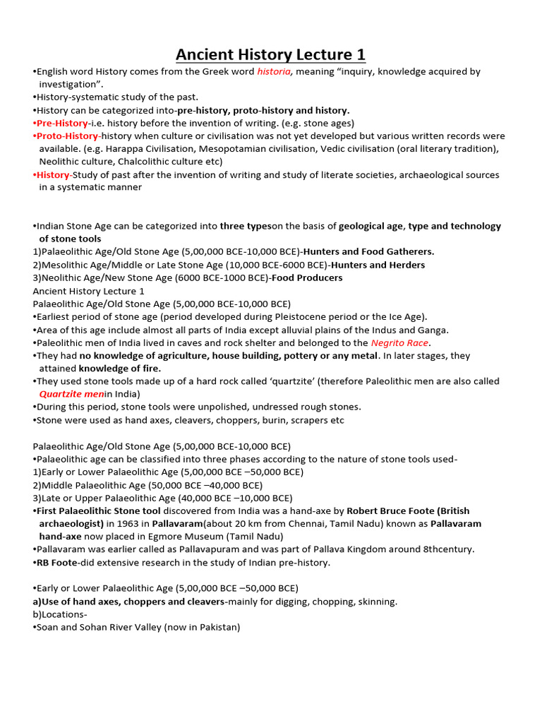 Ancient History | PDF | Stone Age | Archaeology