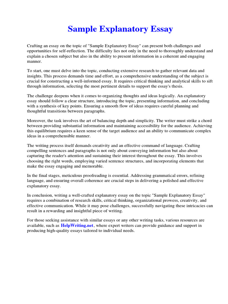 Sample Explanatory Essay | PDF | Diana | Essays