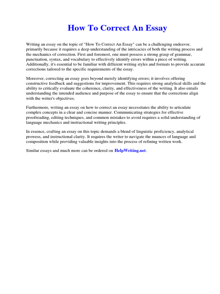 How To Correct An Essay | PDF | Enterprise Resource Planning | Application Software