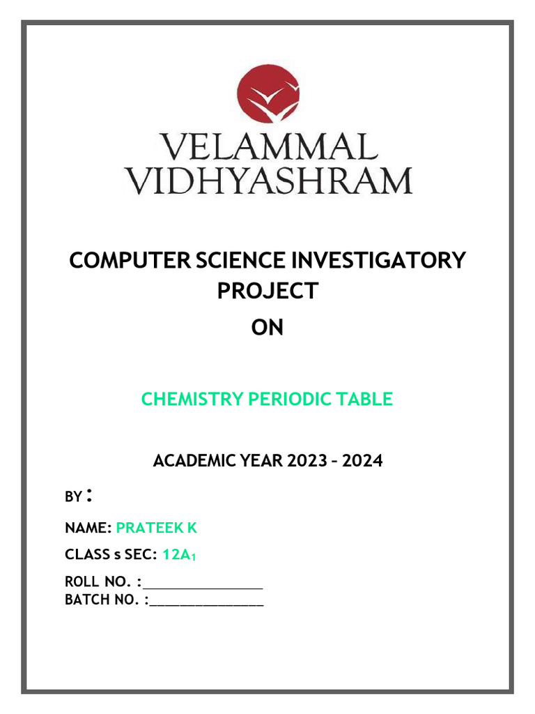 Computer Science Investigatory Project | PDF | Databases | My Sql