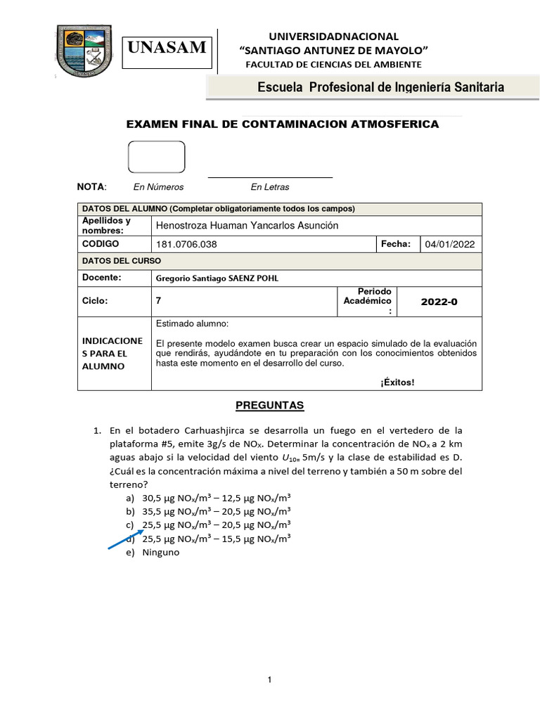 Examen Final de Conta-2022 | PDF | Cantidades fisicas | Física Aplicada e Interdisciplinaria