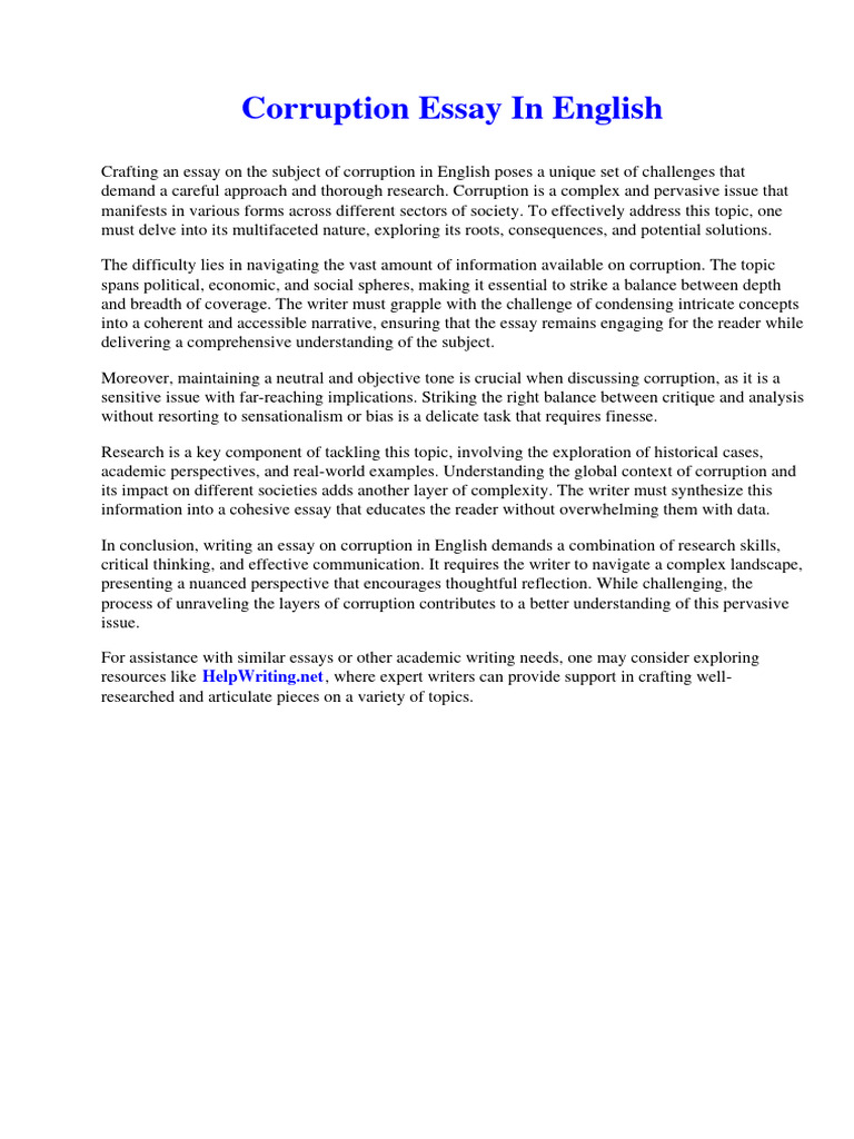 Writing an Essay on Corruption | PDF | Tornadoes | Meteorological Phenomena