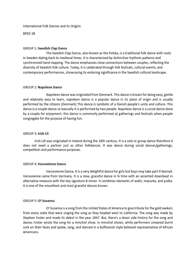 Swedish Clap Dance: A Folk Tradition | PDF