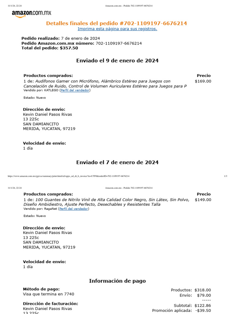 .MX - Pedido 702-1109197-6676214 | PDF | Sonido | Ingeniería de audio