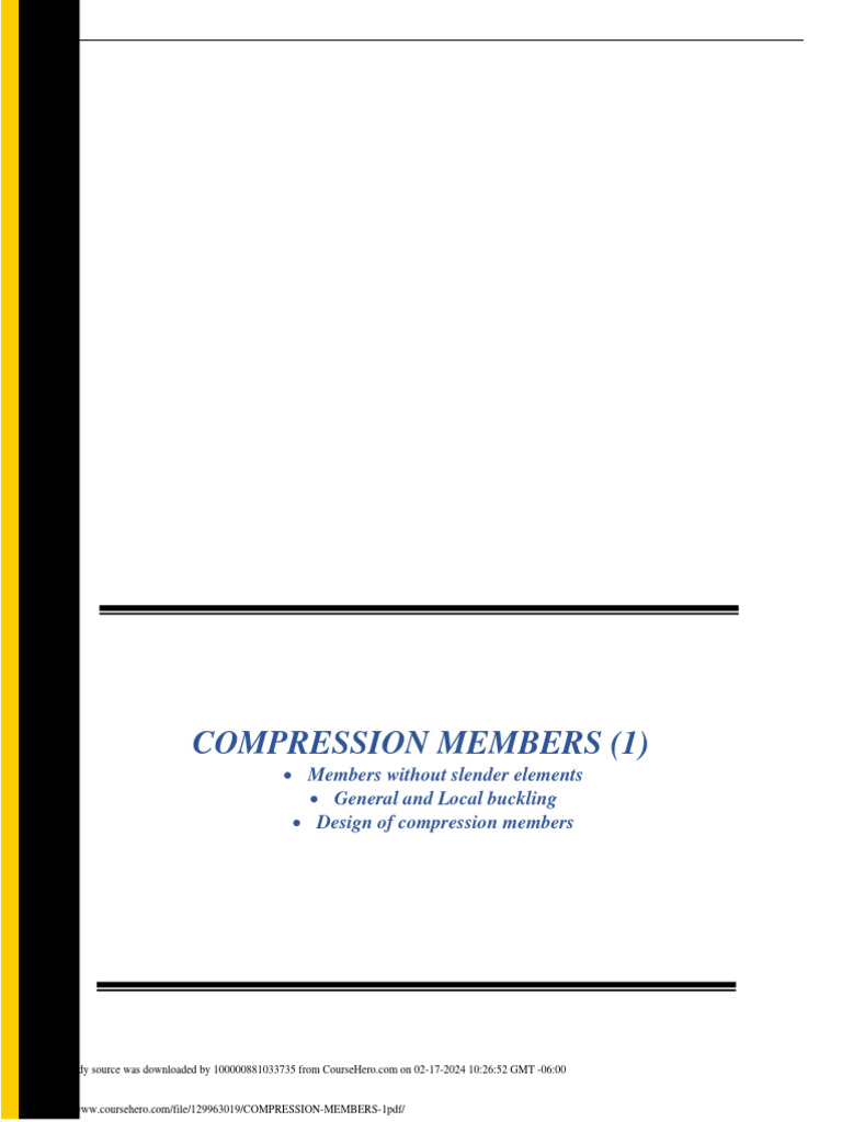 Design of Compression Members in Steel | PDF | Buckling | Column