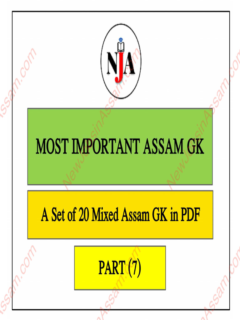 Assam GK PDF Part 7 | PDF