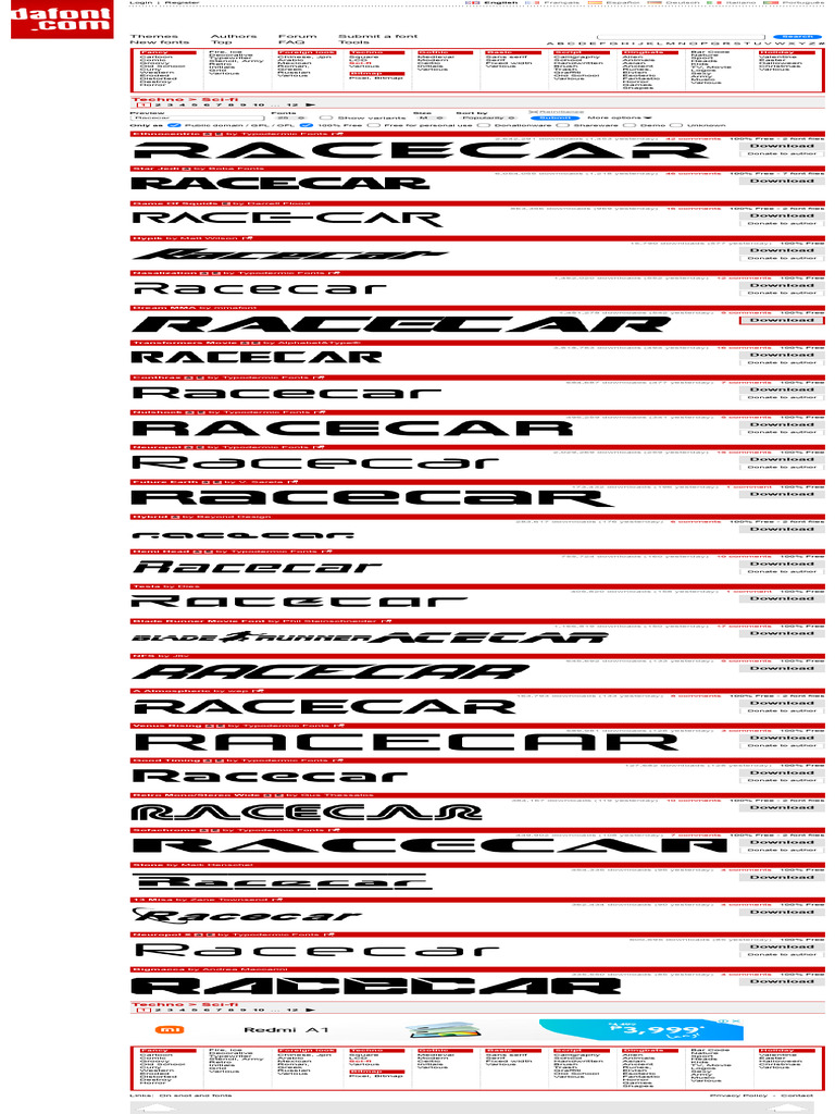 Techno Sci-Fi Fonts Dafont - Com Waluigi | PDF | Typefaces | Serif