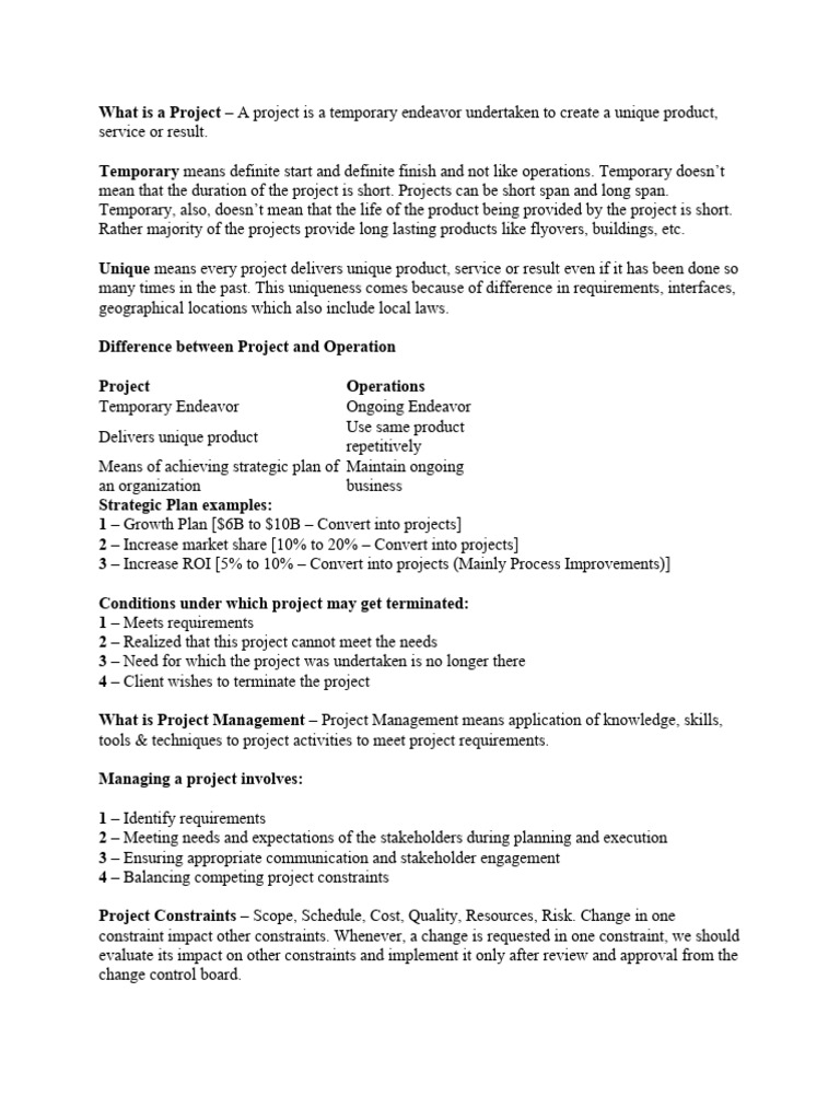What Is A Project | PDF | Project Management | Business