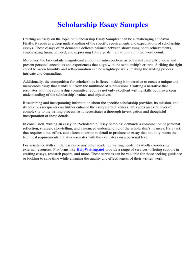 Scholarship Essay Samples | PDF | Enzyme | Catalysis