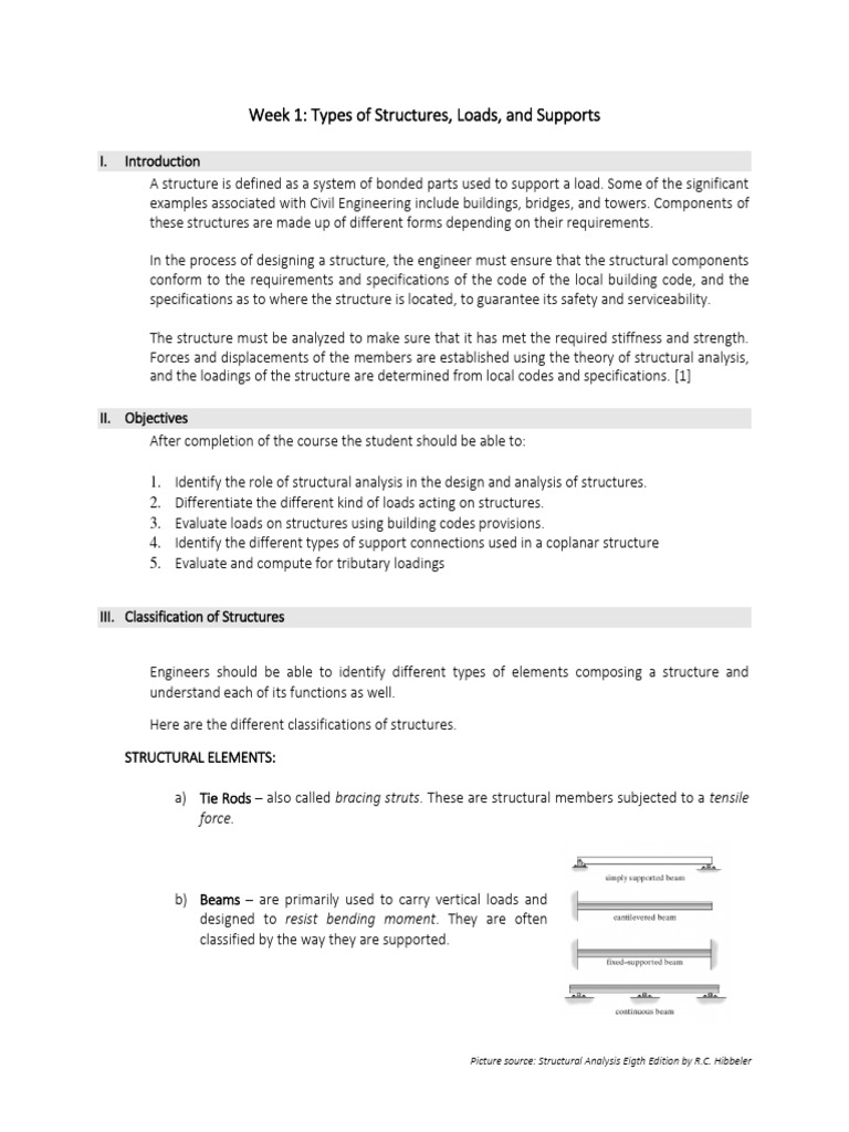 Module 1 - Types of Structures, Loads, and Supports | Download Free PDF ...