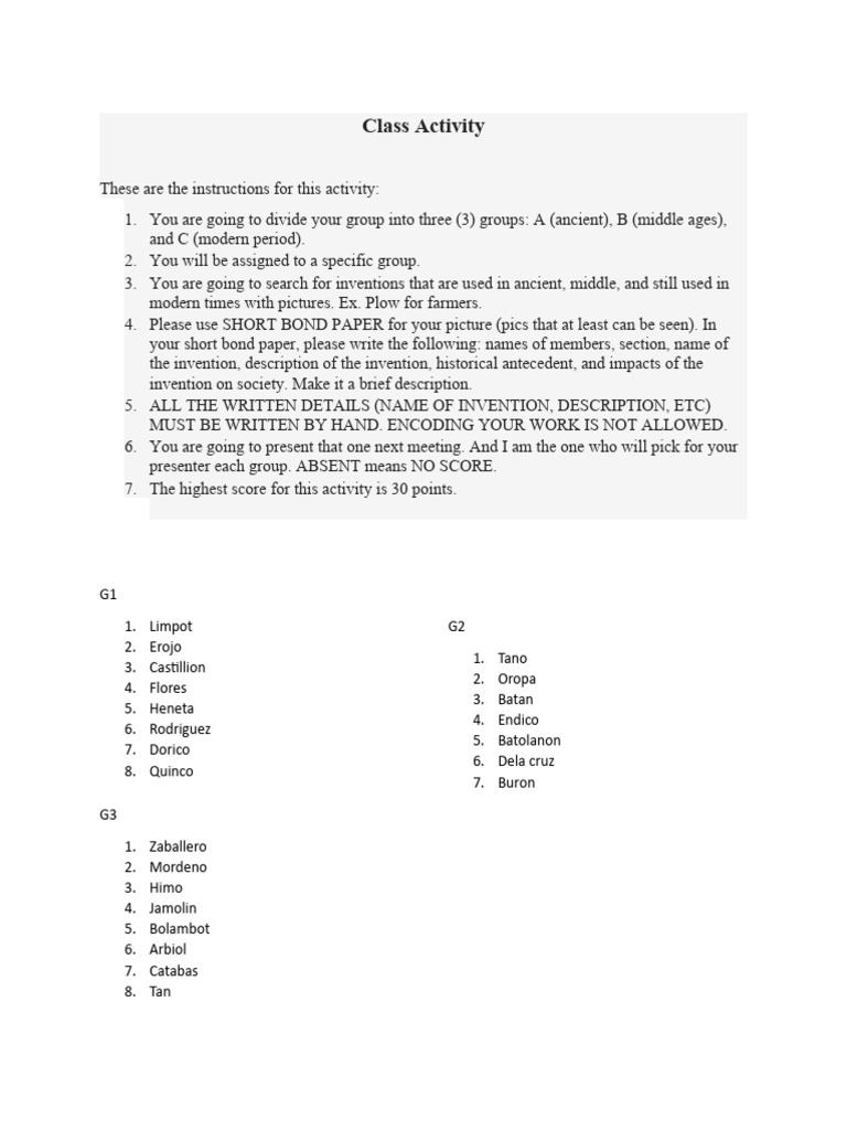 Class Activity 1 AIS 11 | PDF