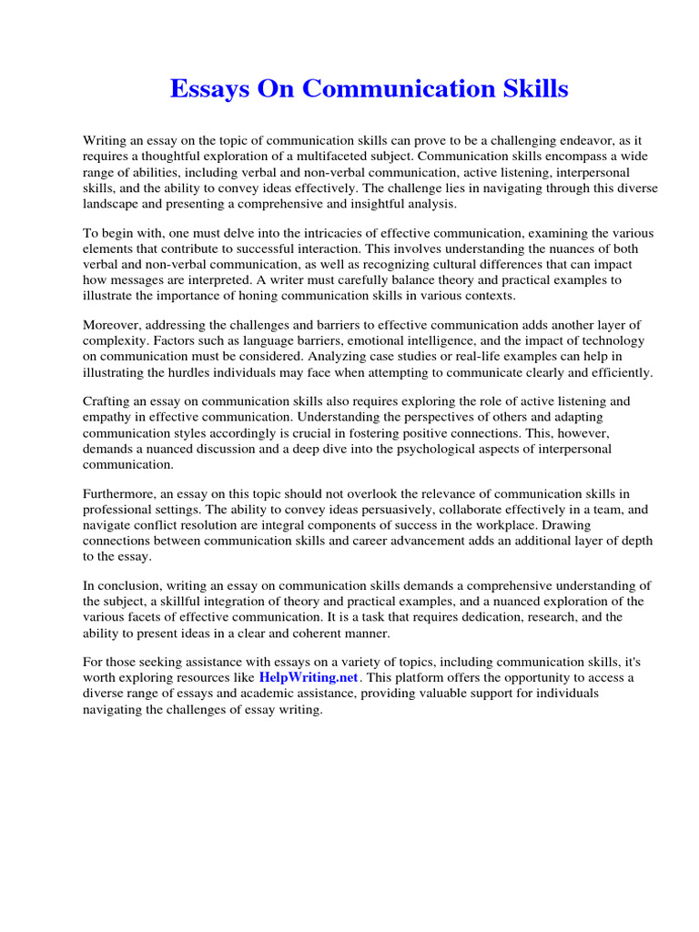 Mastering Communication Essays | PDF | Tabernacle | Communication