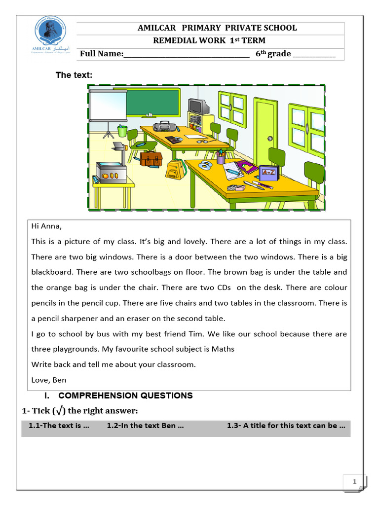 Remedial Work 6th 23-24 | PDF | Classroom