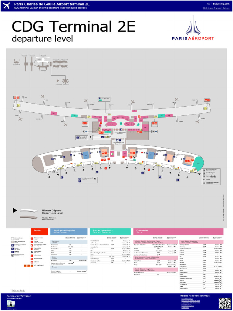 Paris CDG Airport Terminal 2e Map Eutouring | Download Free PDF ...