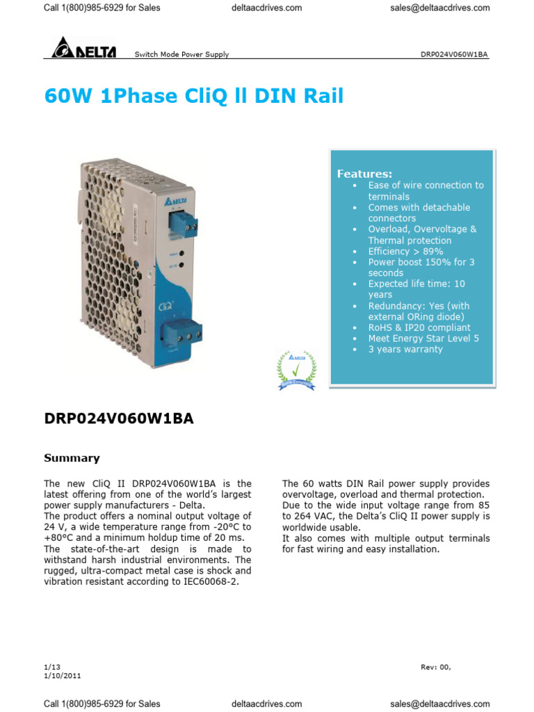 delta-60w-din-rail-power-supply-pdf-power-supply-manufactured-goods