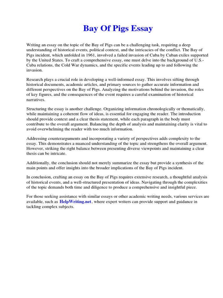Bay of Pigs Essay | PDF | United States Marine Corps | Essays