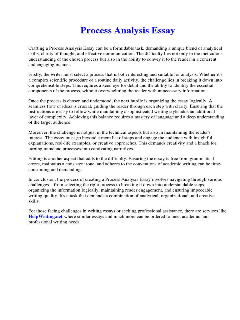 Process Analysis Essay | PDF