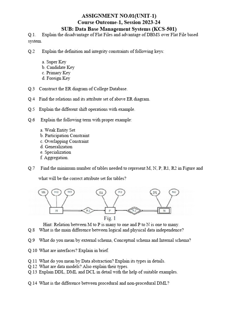 DBMS Assignment - 1 | PDF