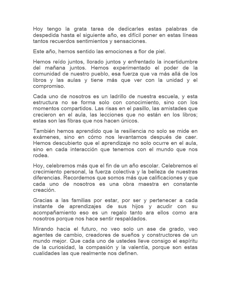 Discurso Fin de Ciclo | PDF