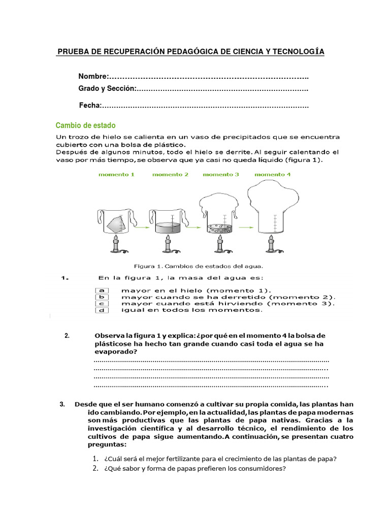 Evaluación de CyT 2° | PDF