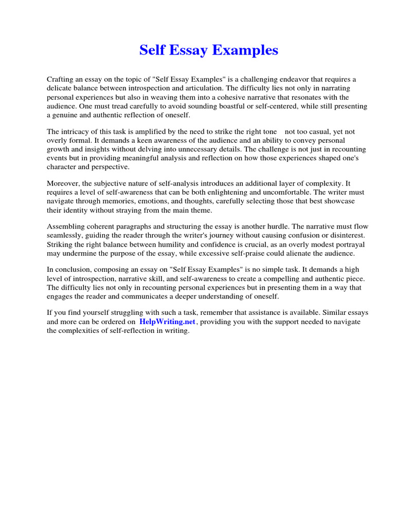 Self Essay Examples | PDF | Pol Pot | Cambodia