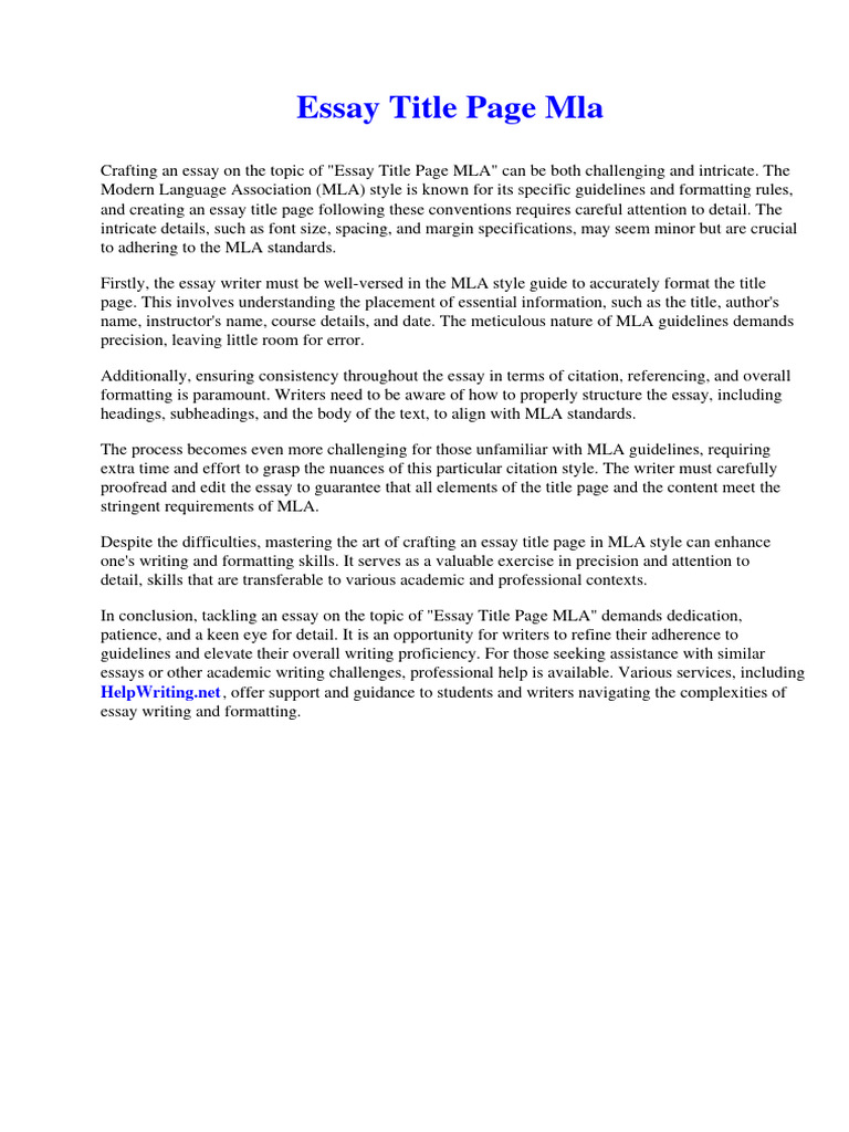 Essay Title Page Mla | PDF | Augustus | Julius Caesar