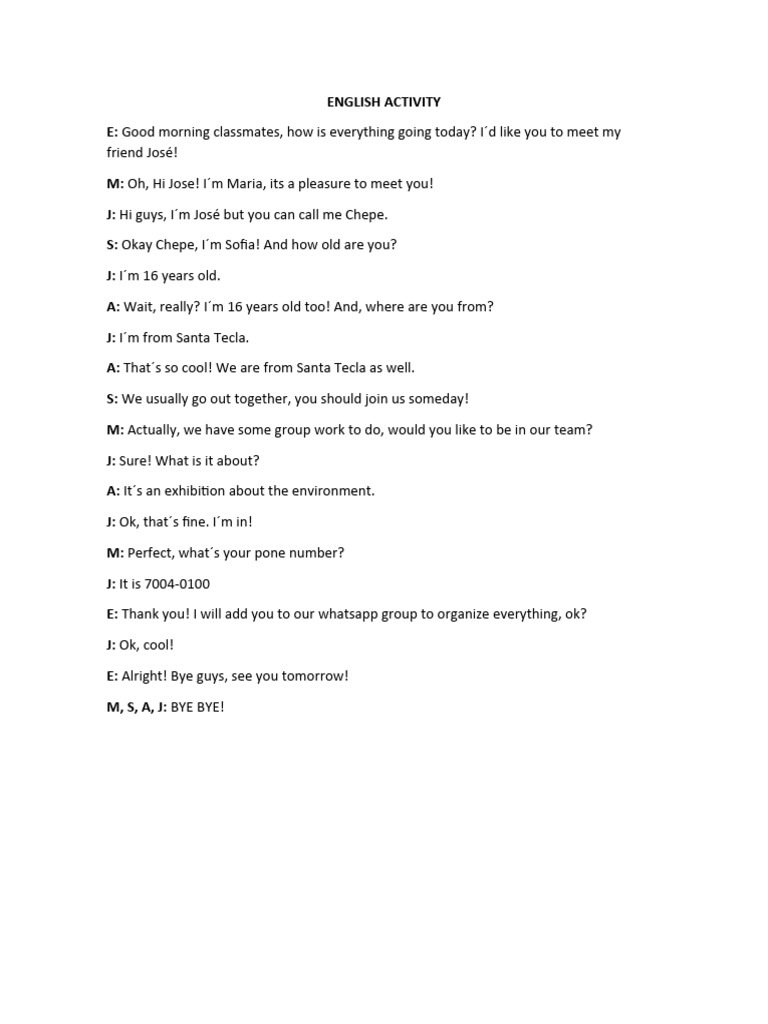 English Activity | PDF