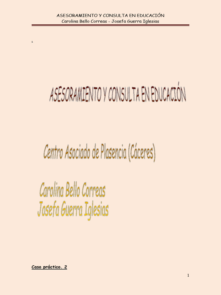2º Trabajo de Asesoramiento y Consulta | PDF | Trabajo Social | La ...