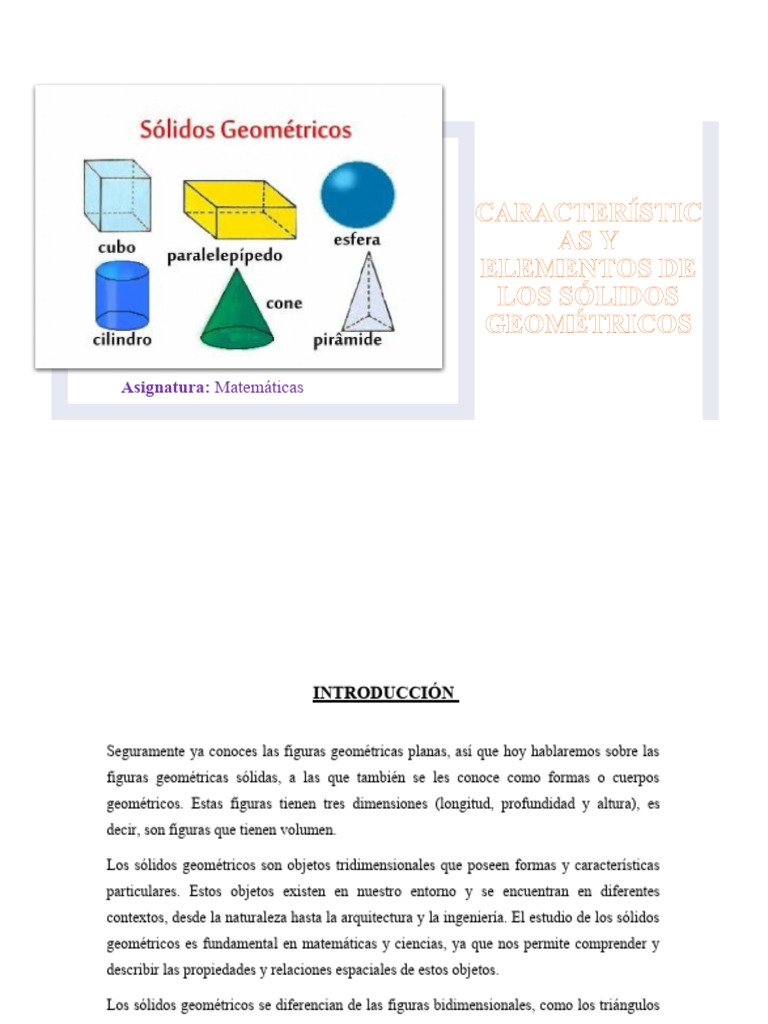 Elementos de los Sólidos Geométricos | PDF | Geometría | Tetraedro