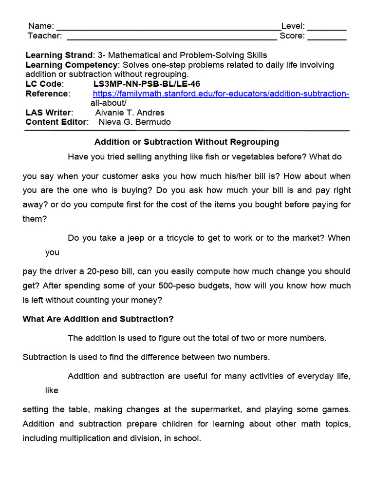 Learning Activity Sheet | PDF