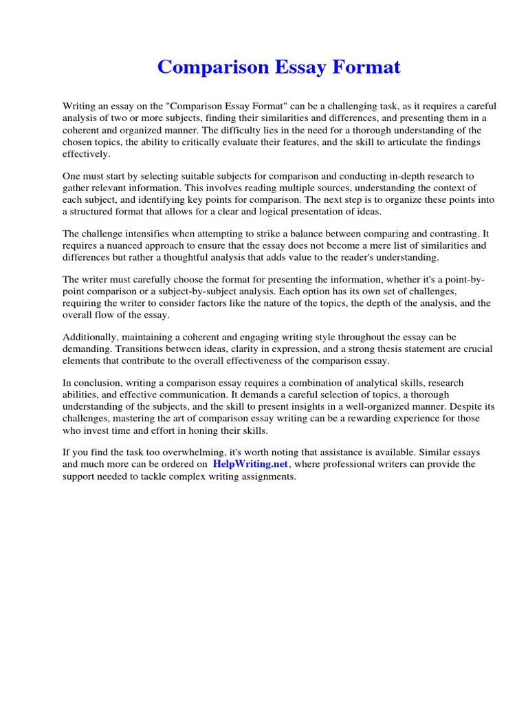 Comparison Essay Format | PDF | Compost | Persephone