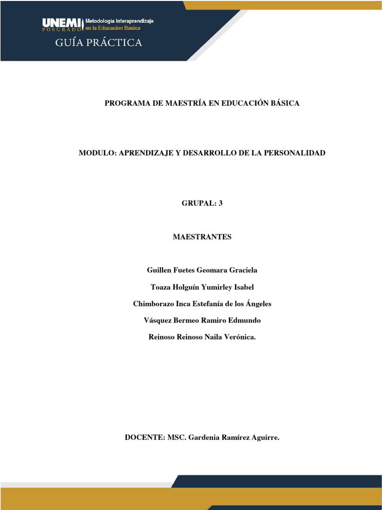 Guia Pratica Tarea 1 Modulo 2 Grupal. | PDF | Aprendizaje | Mamíferos