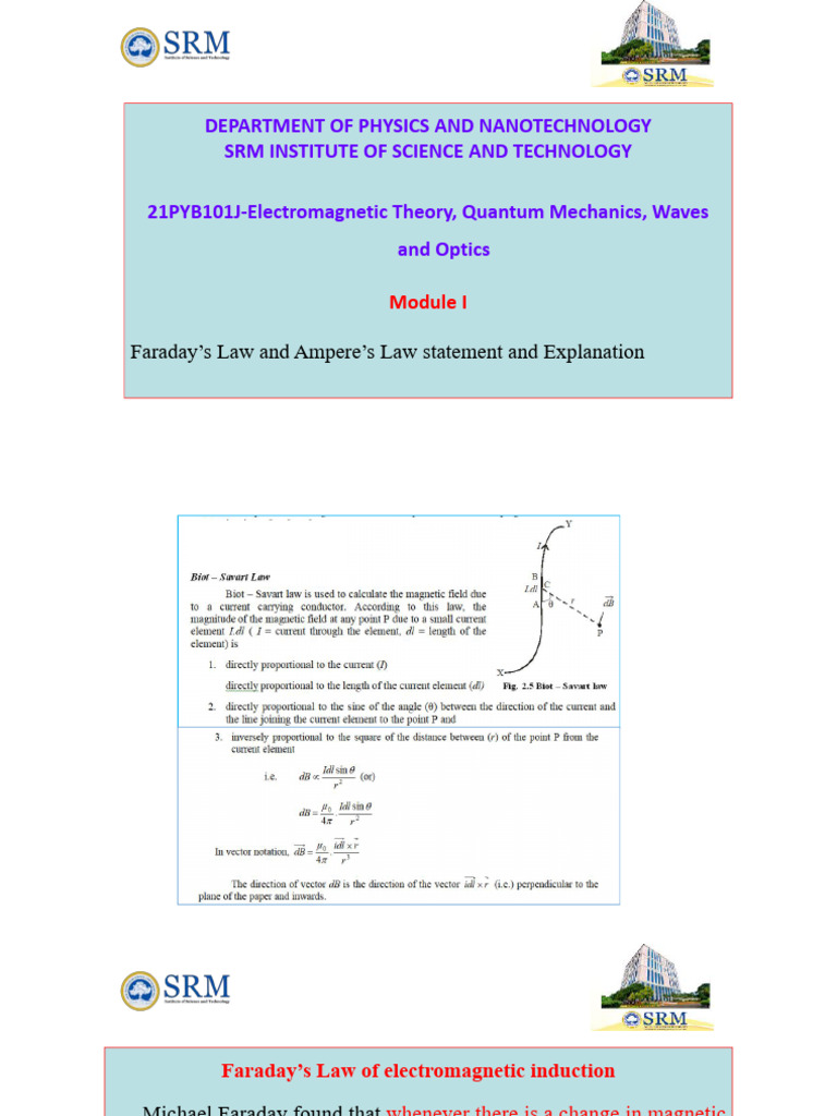 Lectures 6 - 7 - 8 and 9 | PDF | Electromagnetic Induction | Electromagnetic Field