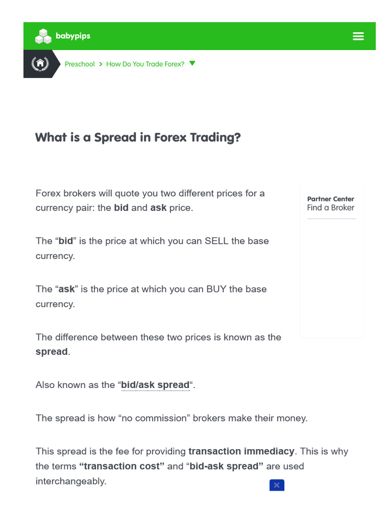 Learnforexwhat Is A Spread in Forex Trading | PDF | Foreign Exchange ...