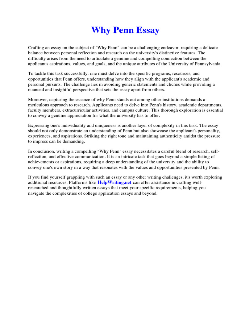 Why Penn Essay | PDF | Sports Nutrition | Nutrition