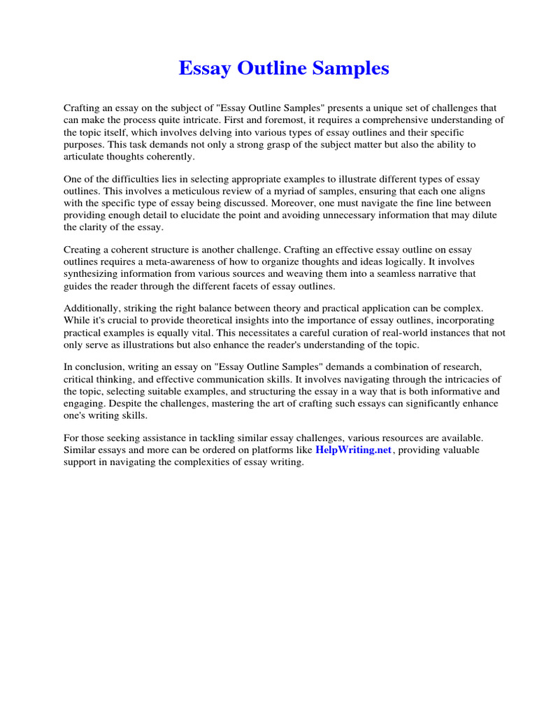 Essay Outline Samples | Download Free PDF | Essays | Knowledge