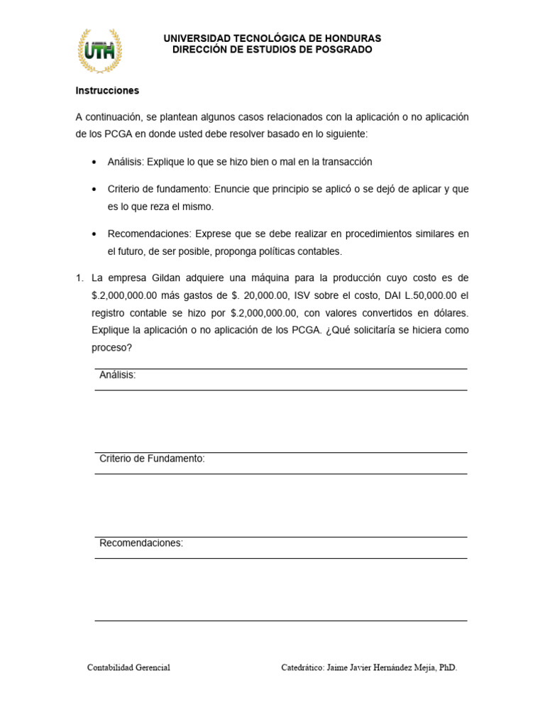 Casos Practicos Pcga Uth | PDF | Business | Contabilidad