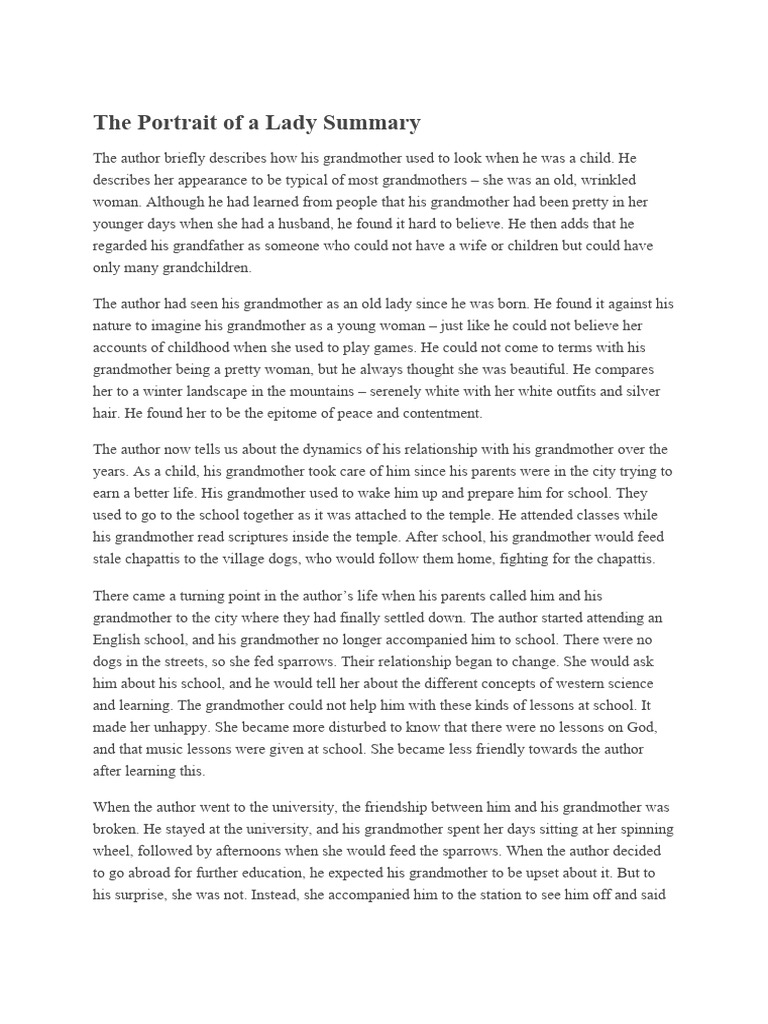 The Portrait of A Lady Summary | PDF | Compost | Agriculture